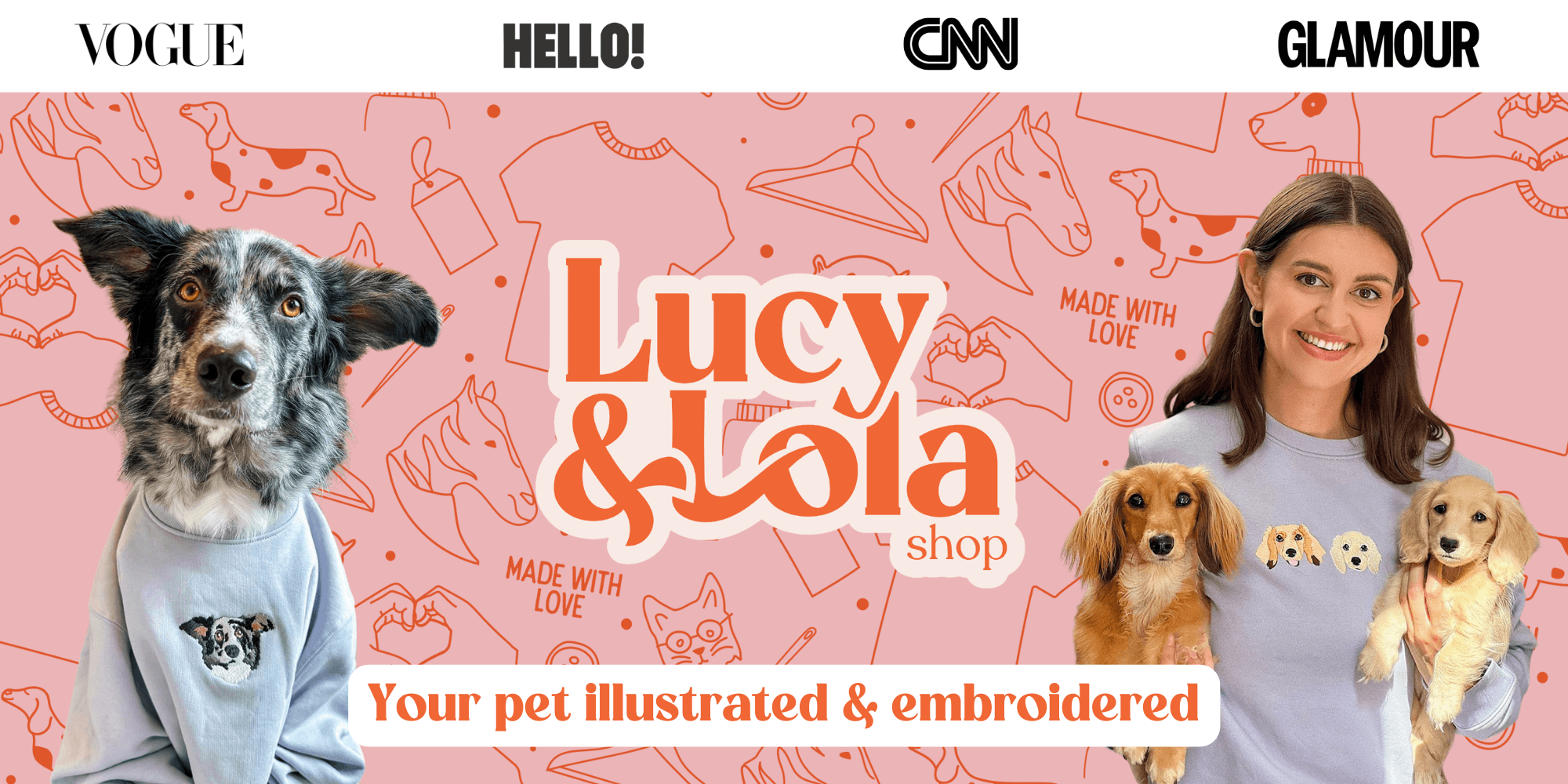 Lucy & Lola | Personalised Embroidered Pet Portrait Gifts – Lucy and ...